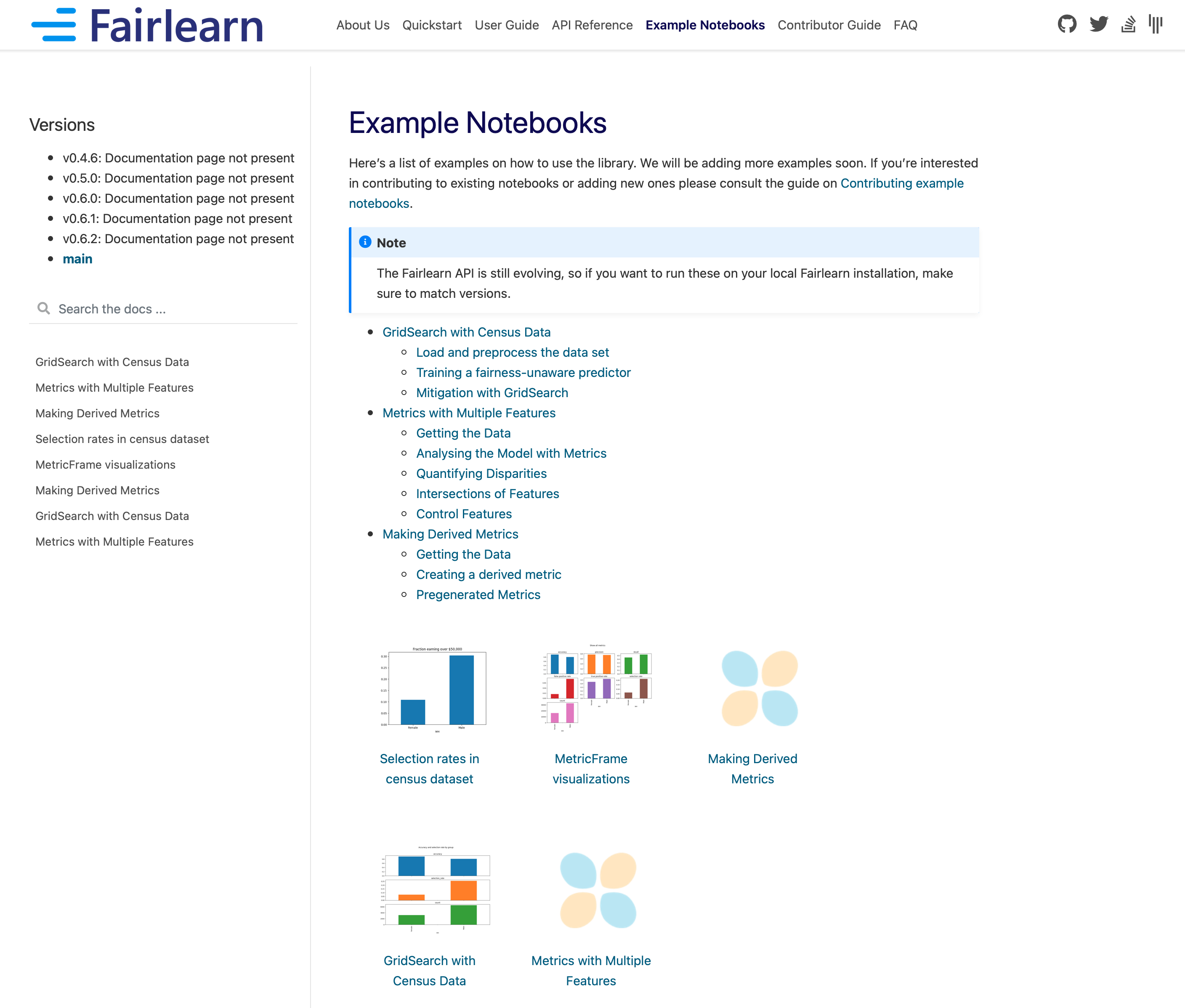 DOC: multi-version behaves weird on example notebooks · Issue #874 · fairlearn/fairlearn · GitHub
