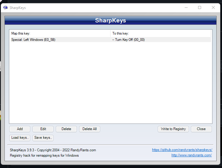 I can't mapp windows key · Issue #431 · randyrants/sharpkeys · GitHub