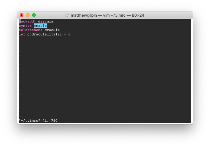 MacOS variable types highlighted C · Issue #206 · dracula/vim · GitHub