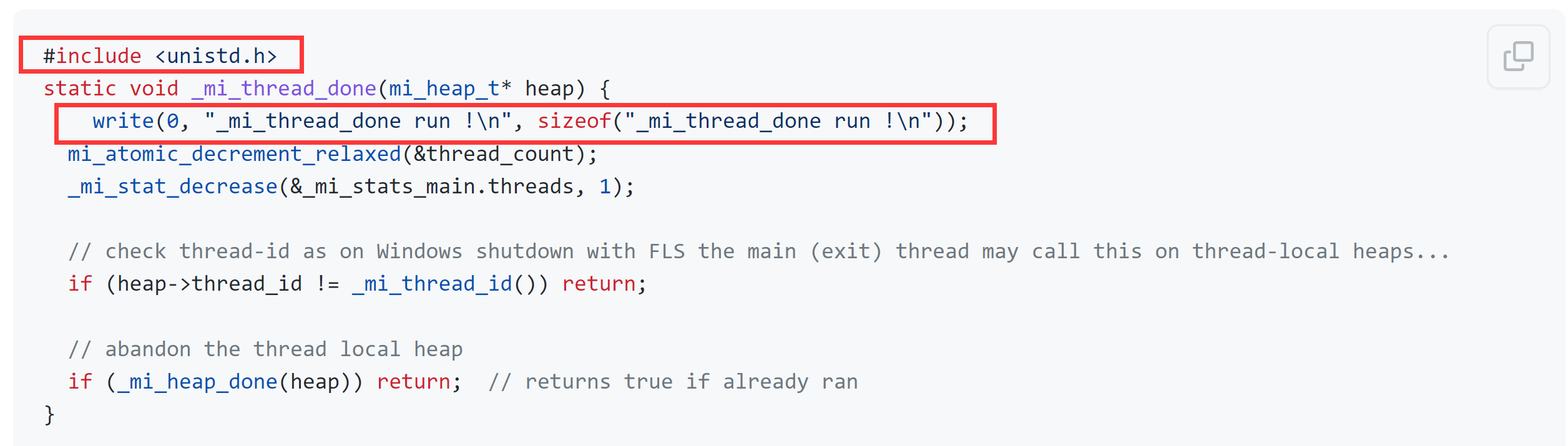 Call mi_thread_done() for multi times when a thread is done · Issue ...