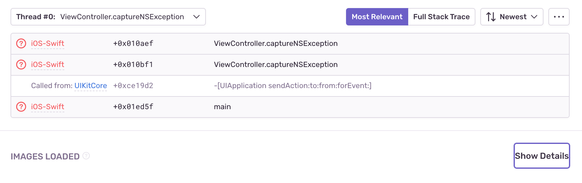 Repeated SentryDebugMeta name · Issue #2039 · getsentry/sentry-cocoa · GitHub