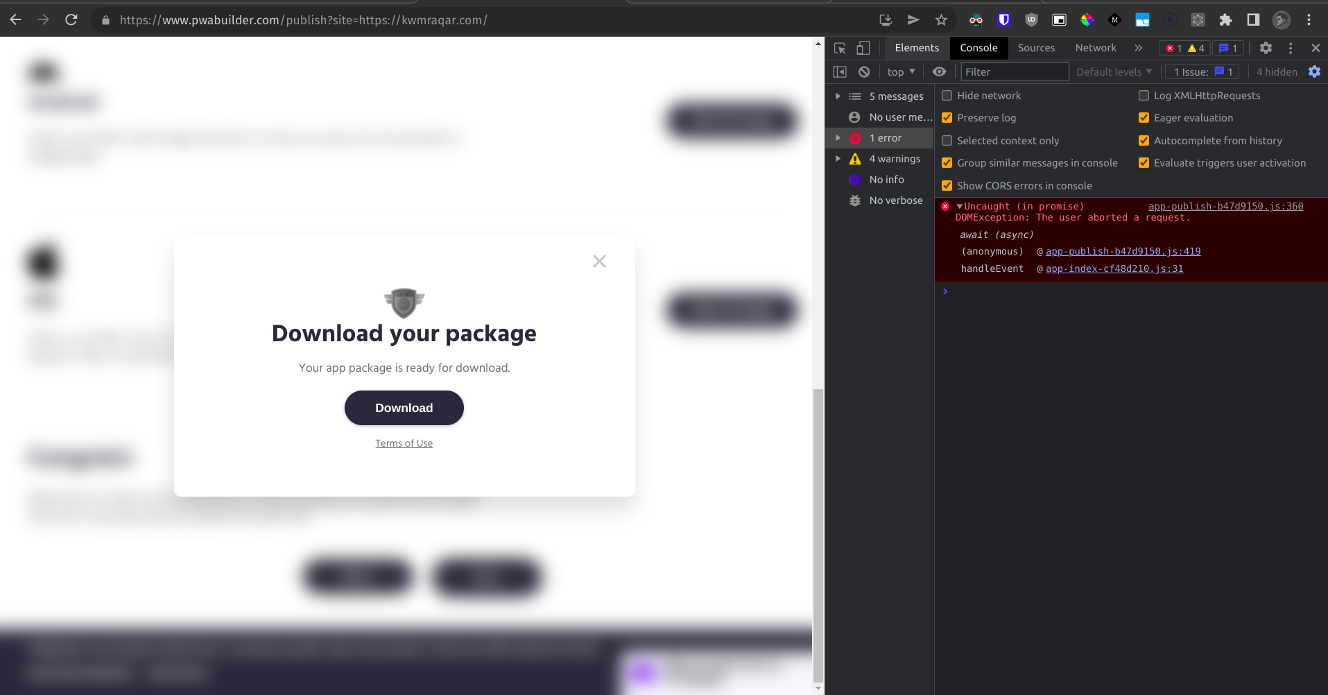 Unable to download Android package · Issue #2901 · pwa-builder ...