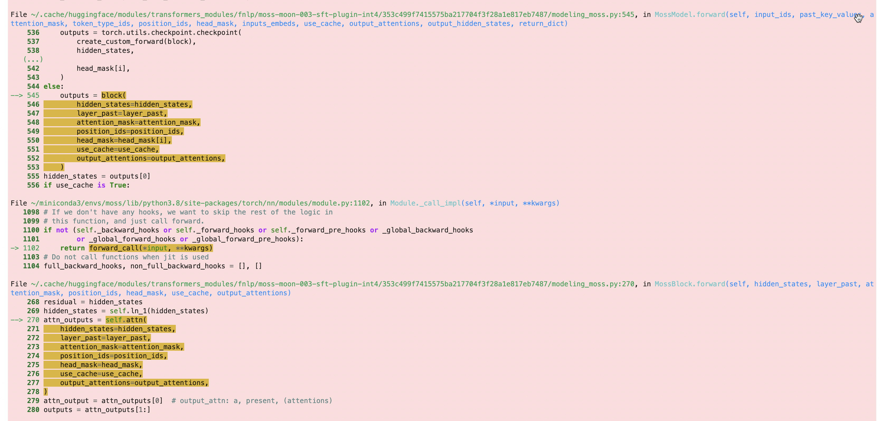 [moss-moon-003-sft-plugin-int4] 跑示例中的插件模型代码报错 · Issue #170 · OpenMOSS/MOSS · GitHub