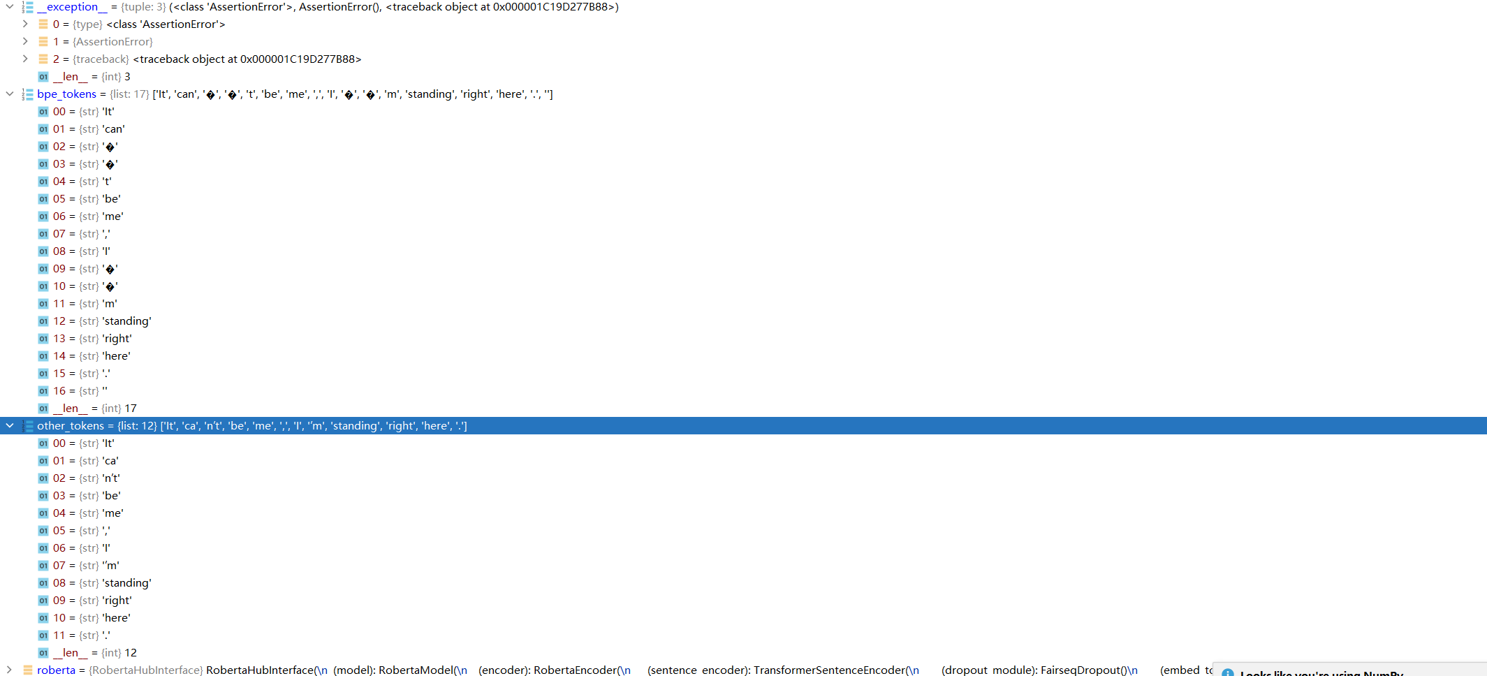 Errors when using roberta.extract_features_aligned_to_words · Issue #3094 · facebookresearch ...