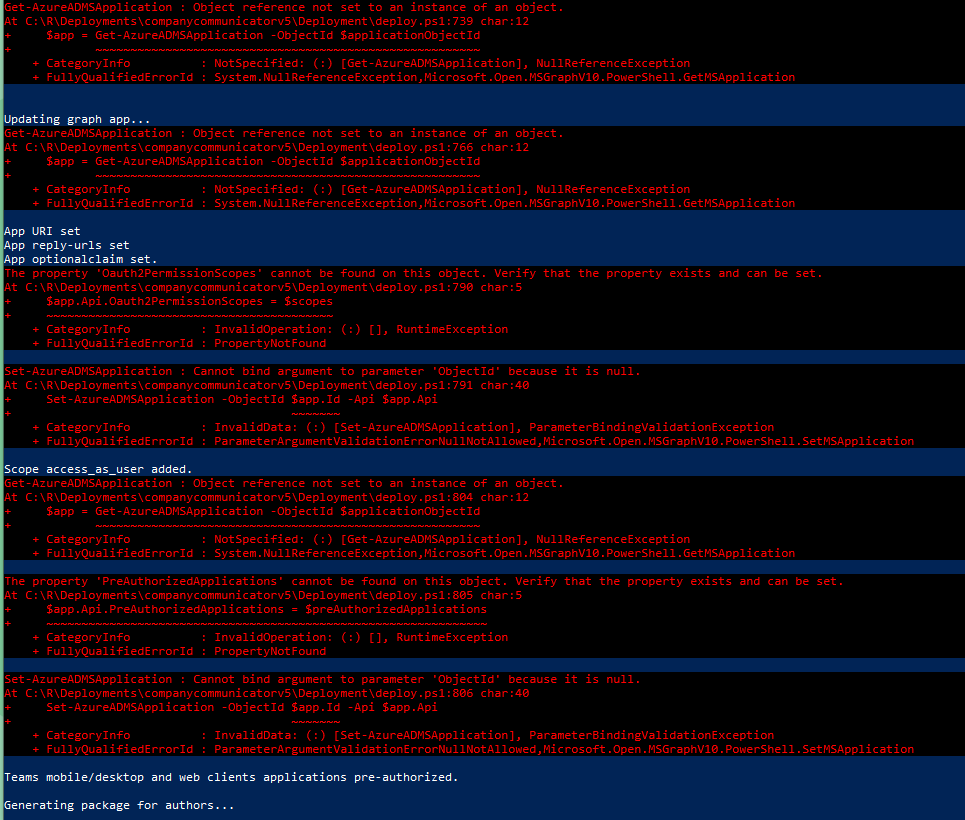 PowerShell script is failing · Issue #796 · OfficeDev/microsoft-teams ...