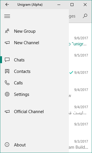hamburger menu enhancement · Issue #384 · UnigramDev/Unigram · GitHub