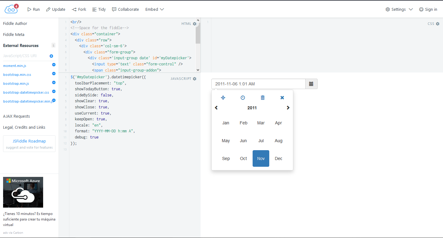 Datetimepicker month/year selection ignores sidebyside=false · Issue ...