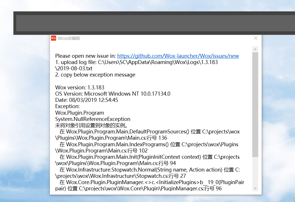 Wox went wrong · Issue #2556 · Wox-launcher/Wox · GitHub