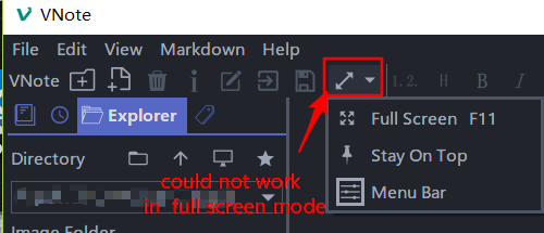 button could not work in the full screen mode · Issue #338 · vnotex/vnote · GitHub