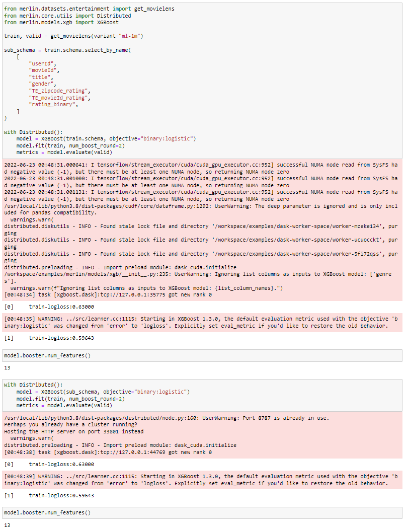 [fea] `xgboost` To Use Columns From Passed In Schema In Training Evaluation · Issue 527