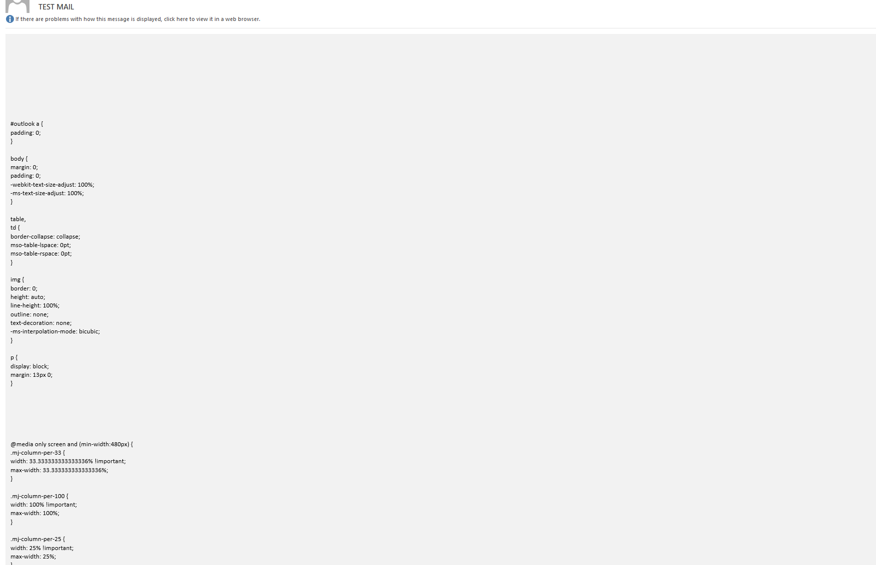 problem rendering in outlook 2016 : css code visible · Issue #1678 · mjmlio/mjml · GitHub