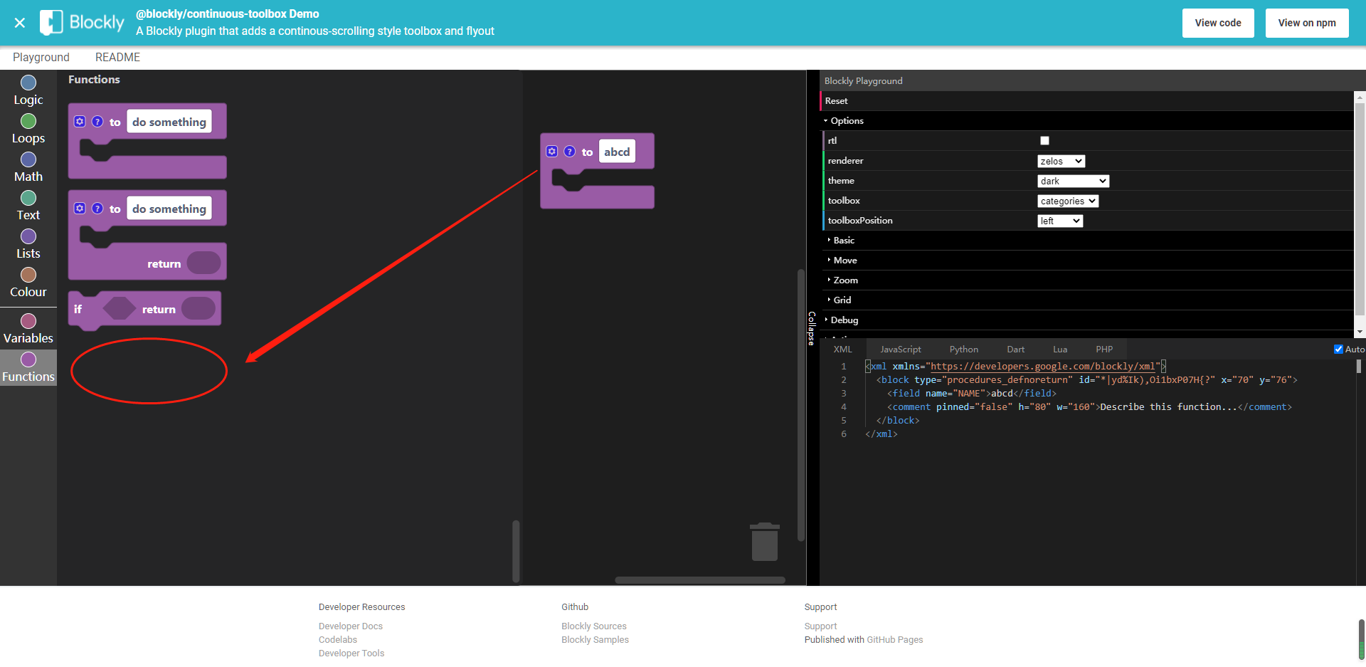 continuous-toolbox not created function · Issue #857 · google/blockly-samples · GitHub
