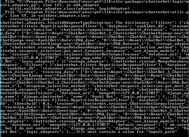 Training issue after Django Integration · Issue #840 · gunthercox ...