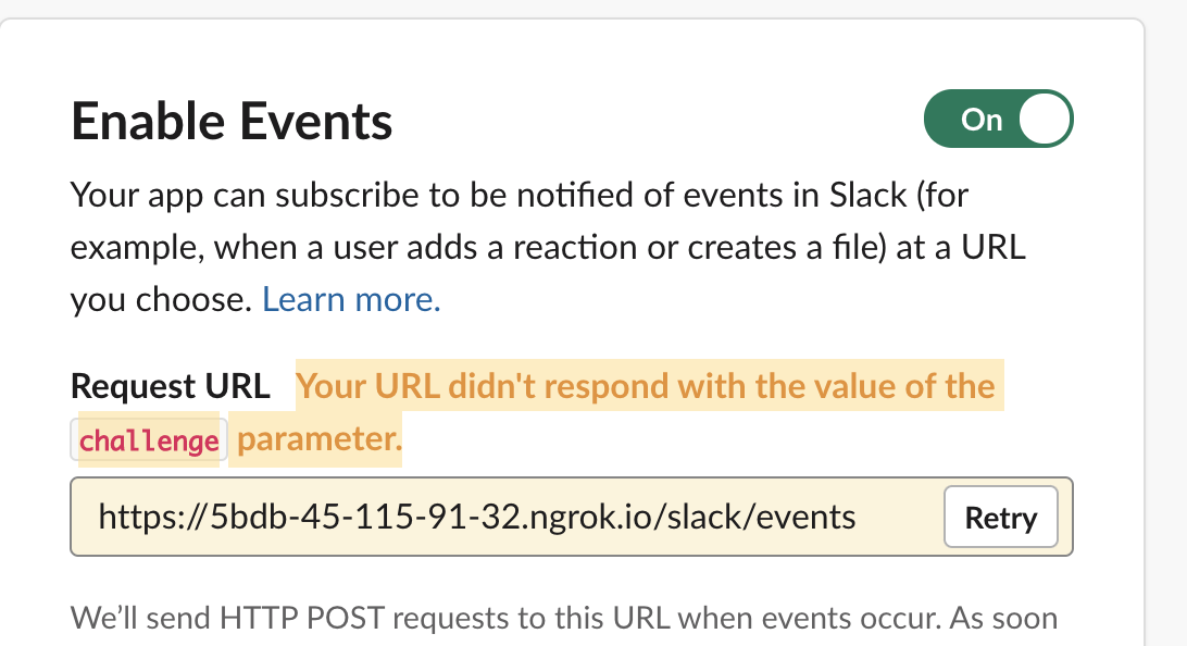 Your URL didn't respond with the value of the challenge parameter. · Issue #1121 · slackapi/bolt ...
