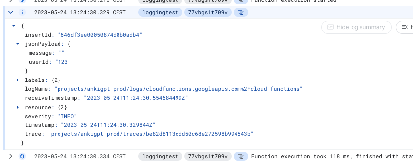 `message` is empty when using `jsonPayload` with `functions.logger` · Issue #1404 · firebase ...