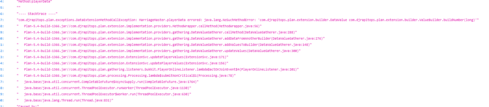 MarriageMaster exception (NoSuchMethodError ...