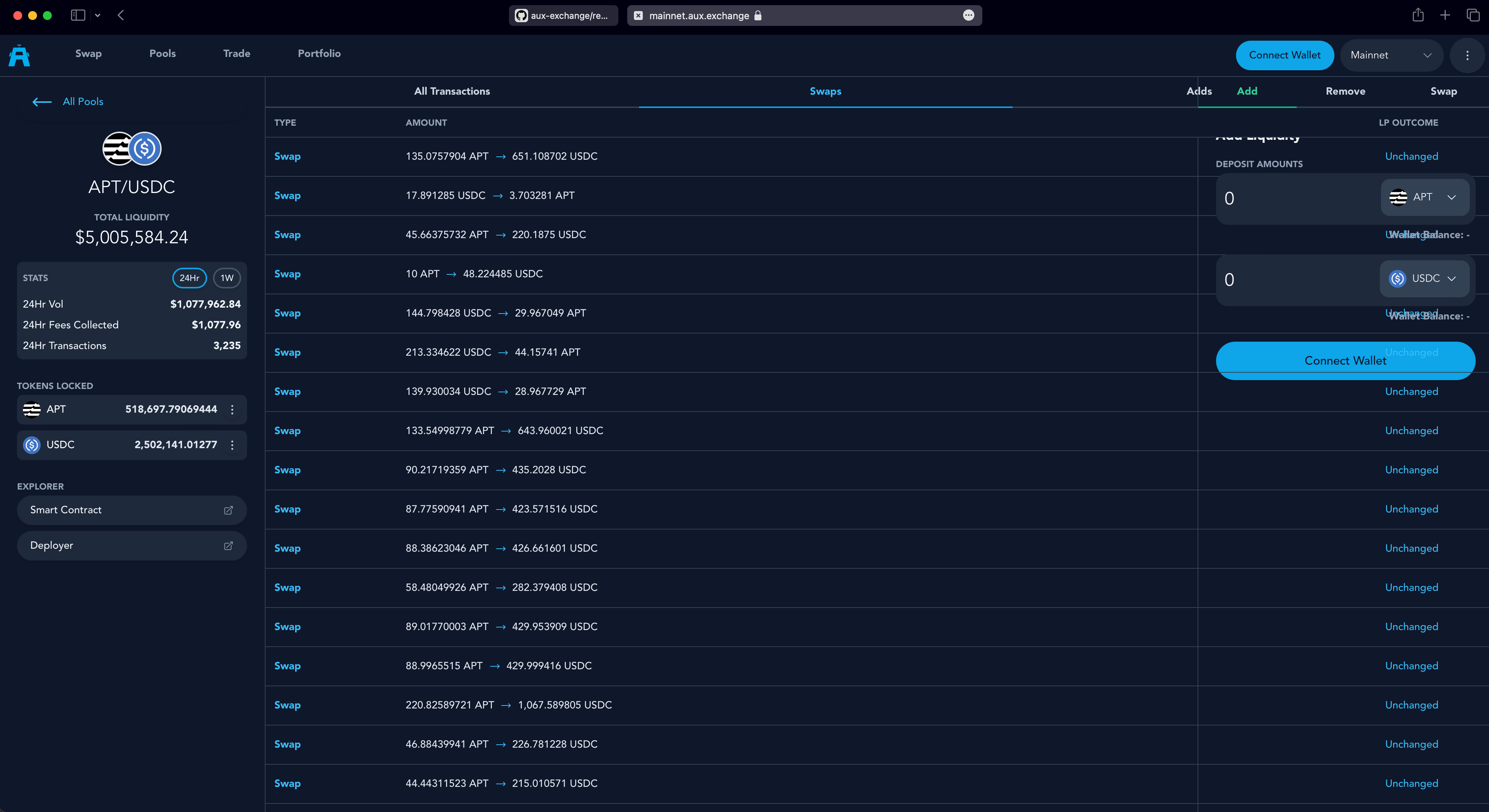 Pool specific page format on macOS Safari · Issue #315 · aux-exchange/aux-exchange · GitHub
