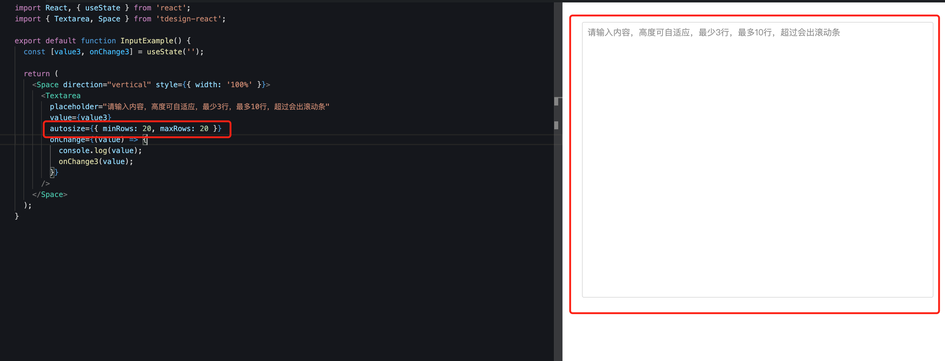 [textarea] 组件定义maxrows没有生效，得输入部分focus的时候才会展开 · Issue #968 · Tencent/tdesign-react · GitHub
