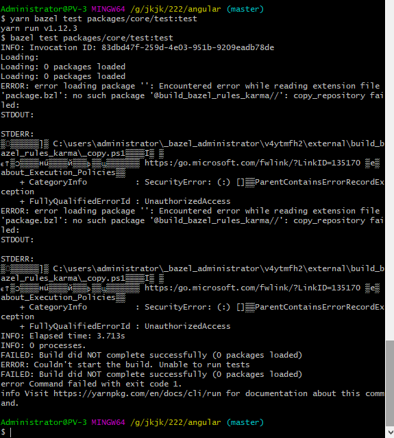 bazel 0.20 upgrade introduced bazel_skylib debug/warning messages · Issue #27603 · angular ...