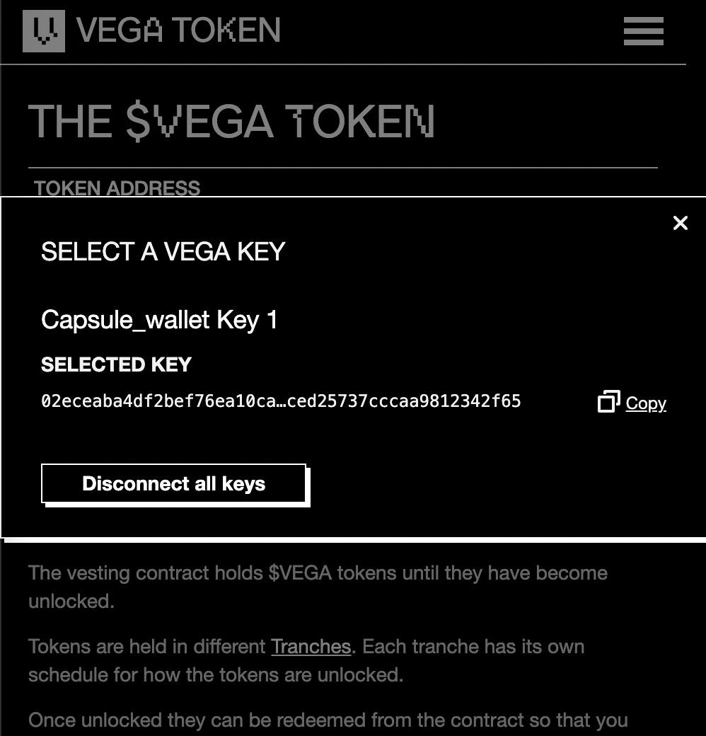 Vega wallet key unnecessarily truncated · Issue #853 · vegaprotocol/frontend-monorepo · GitHub