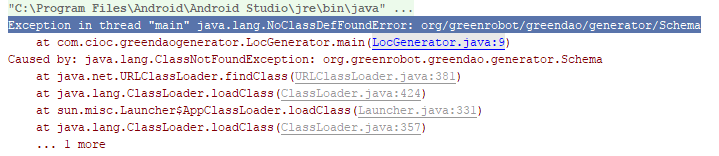 Java Lang Noclassdeffounderror Org Greenrobot Greendao Generator