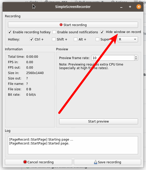 Hide Window on Record · Issue #750 · MaartenBaert/ssr · GitHub