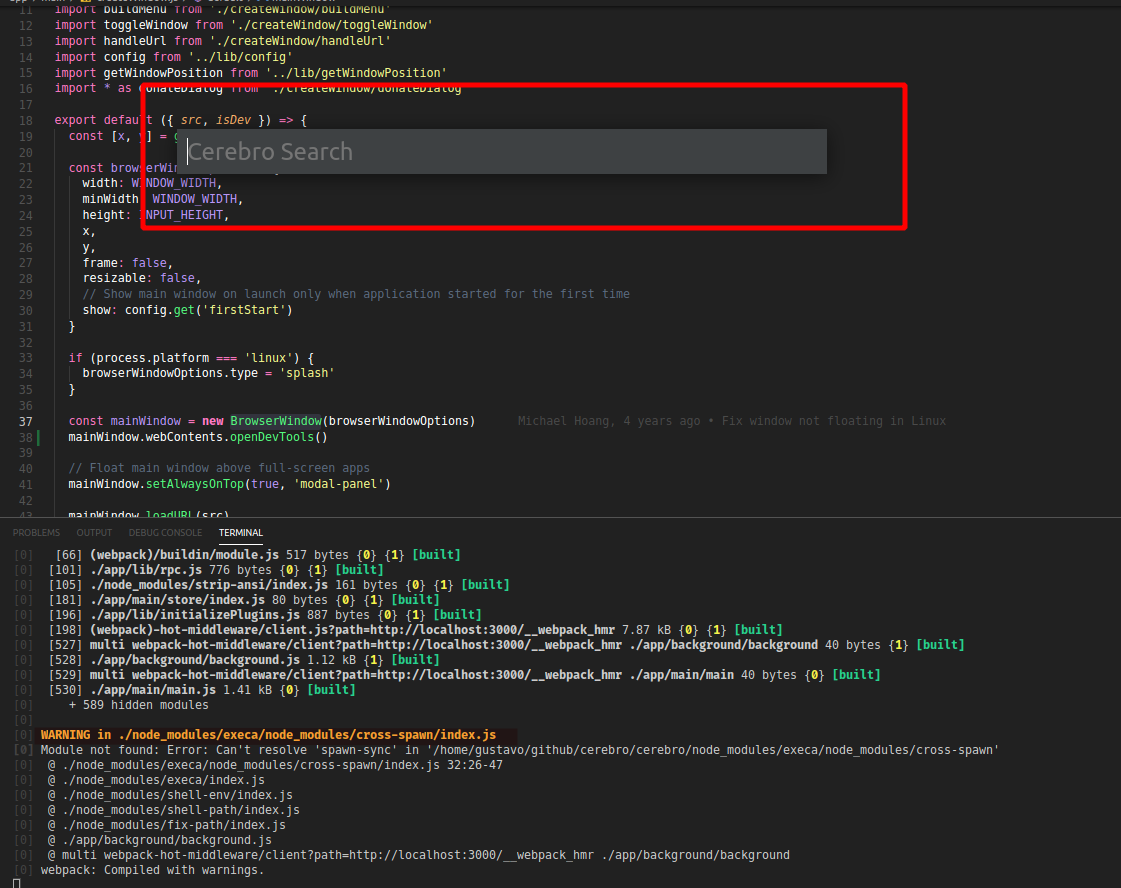 unusable app after running `yarn dev` · Issue #526 · cerebroapp/cerebro · GitHub
