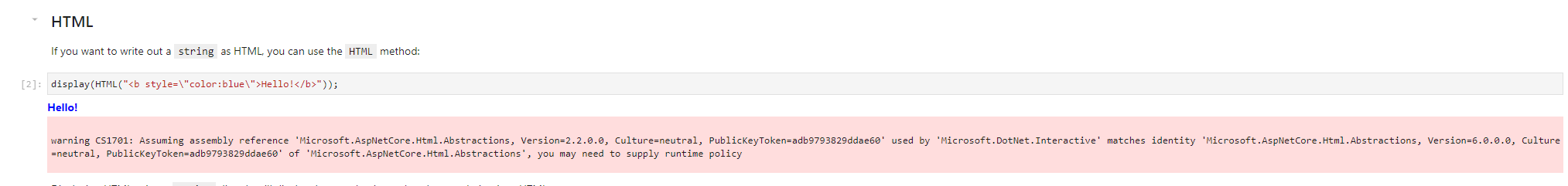 Mismatch of Assembly at HTML function · Issue #1939 · dotnet/interactive · GitHub