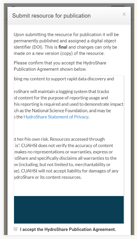 Resource Landing Page: fix layout of publication agreement · Issue #3062 · hydroshare/hydroshare ...