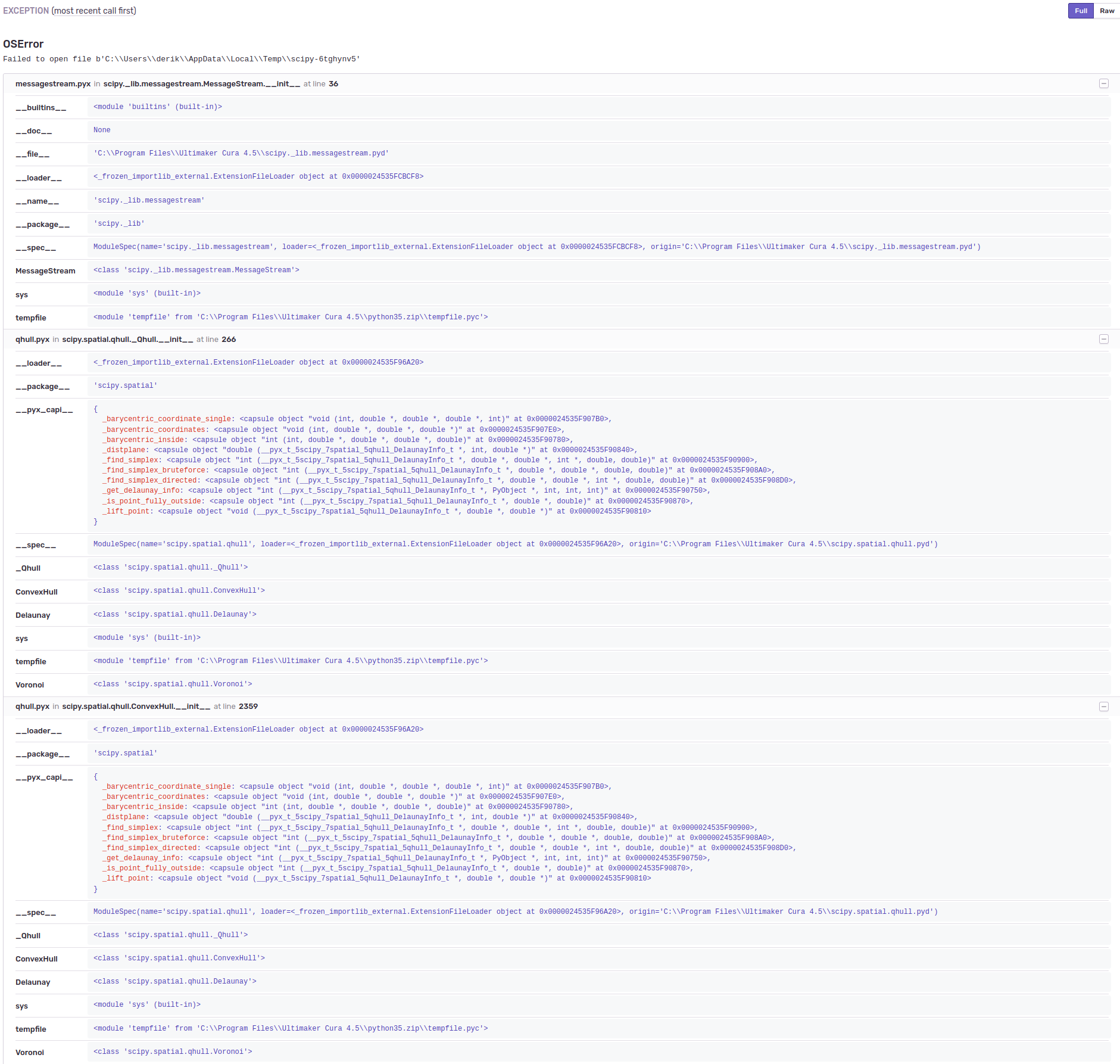 Scipy.interpolate.griddata Error : Exception ignored in: 'scipy.spatial.qhull._Qhull.__dealloc__ ...
