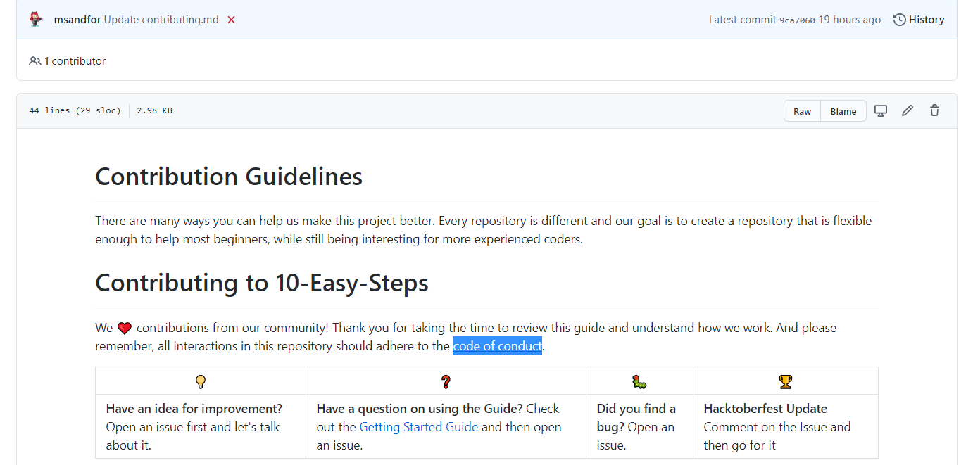 [Bug]: Broken link in contributing.md · Issue #56 · codess-aus/10-Easy-Steps · GitHub