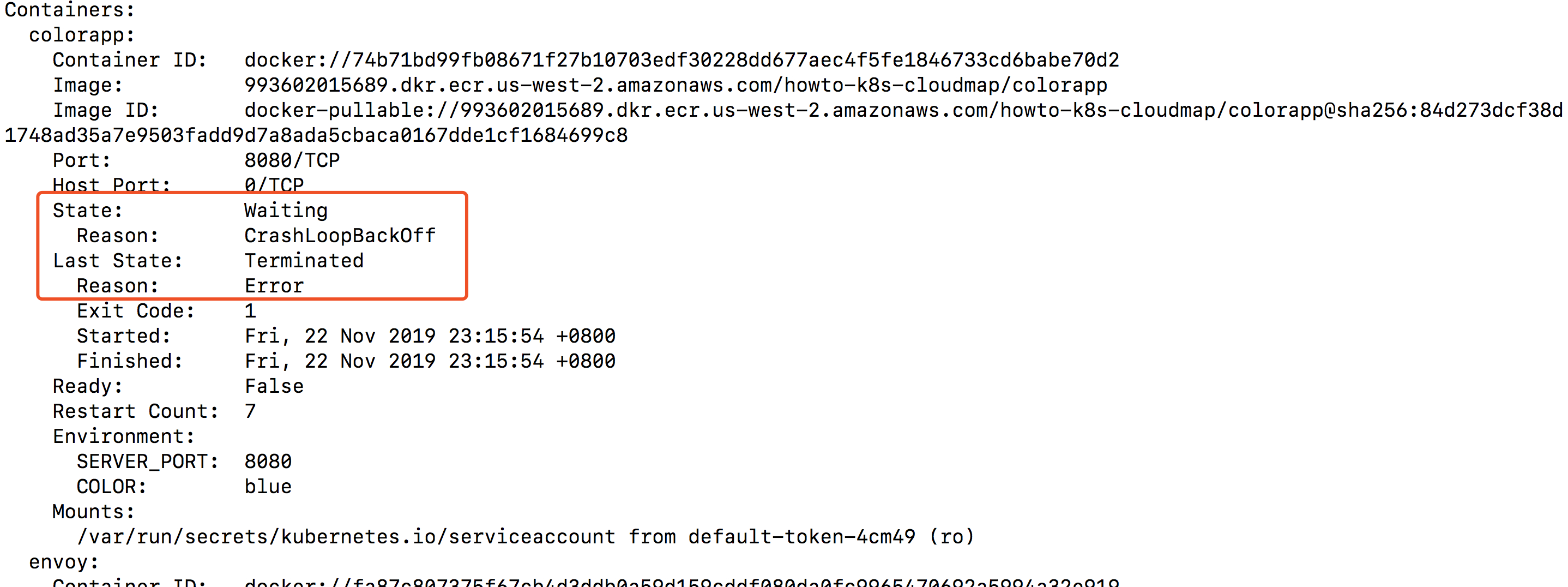 [BUG] Container 'colorapp' failed to be started in the pod · Issue #231 · aws/aws-app-mesh ...