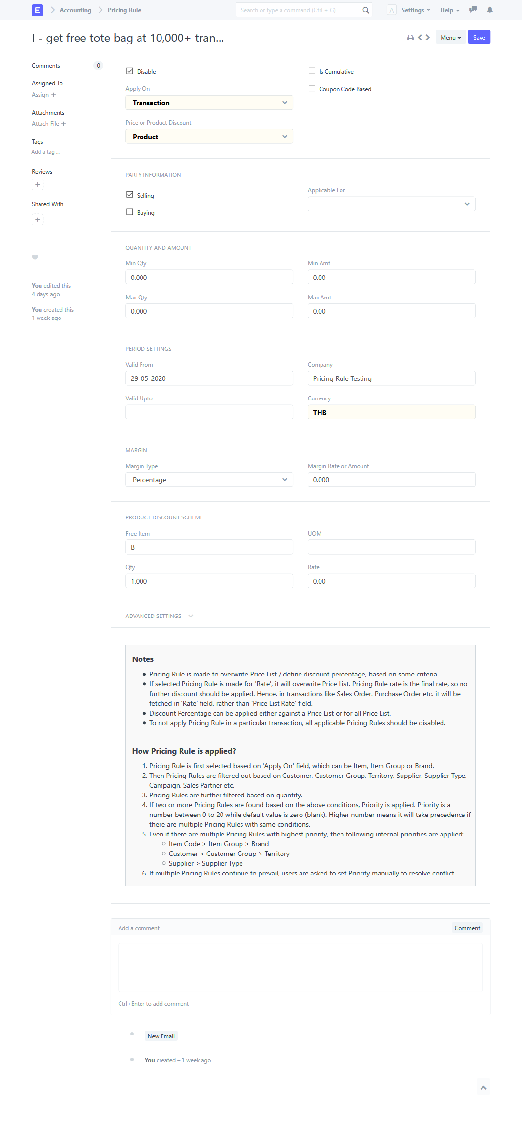 Bug V12 Pricing Rule Transaction Rule Doesnt Got Apply On Frontend · Issue 22159 · Frappe