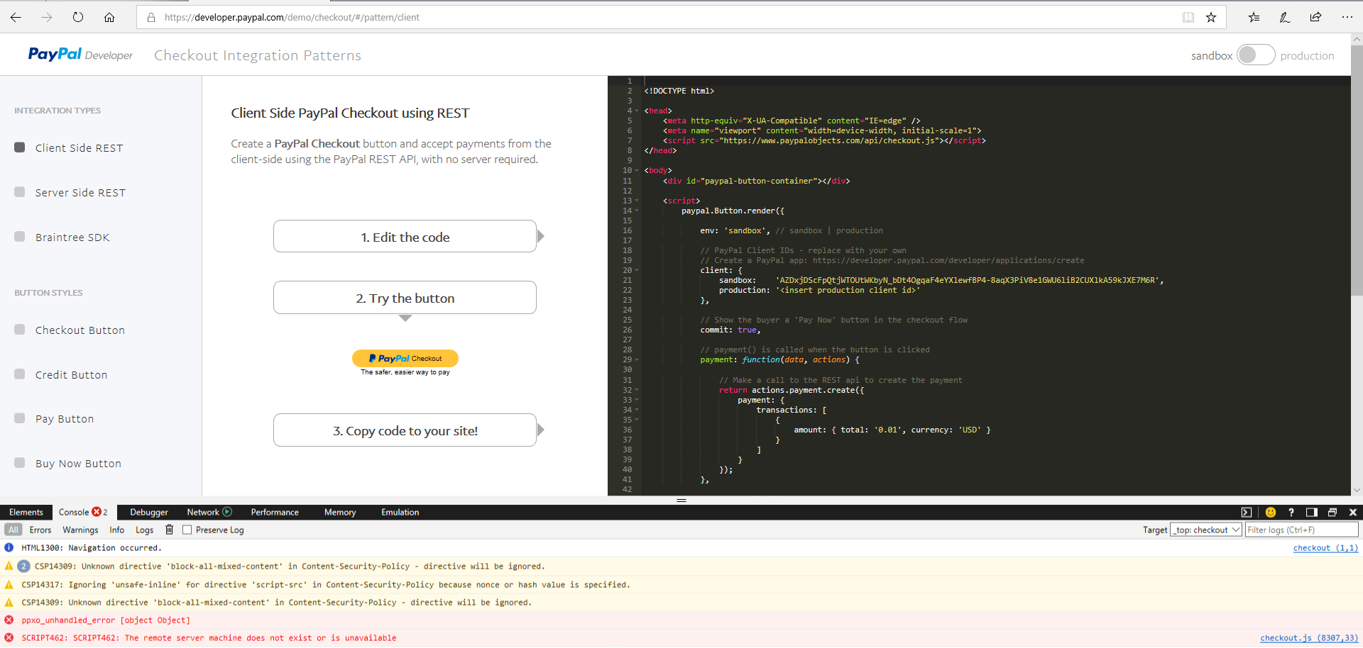 PayPal Express Checkout - IE11 and Edge Popup Closes Immediately After Opening