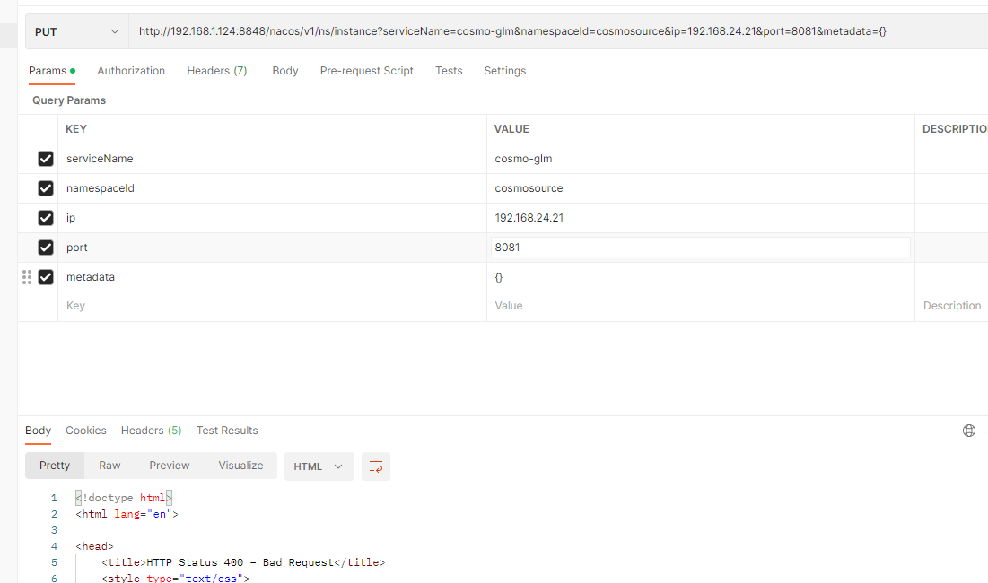 更新实例信息接口增加metadata则接口400 · Issue #9896 · alibaba/nacos · GitHub