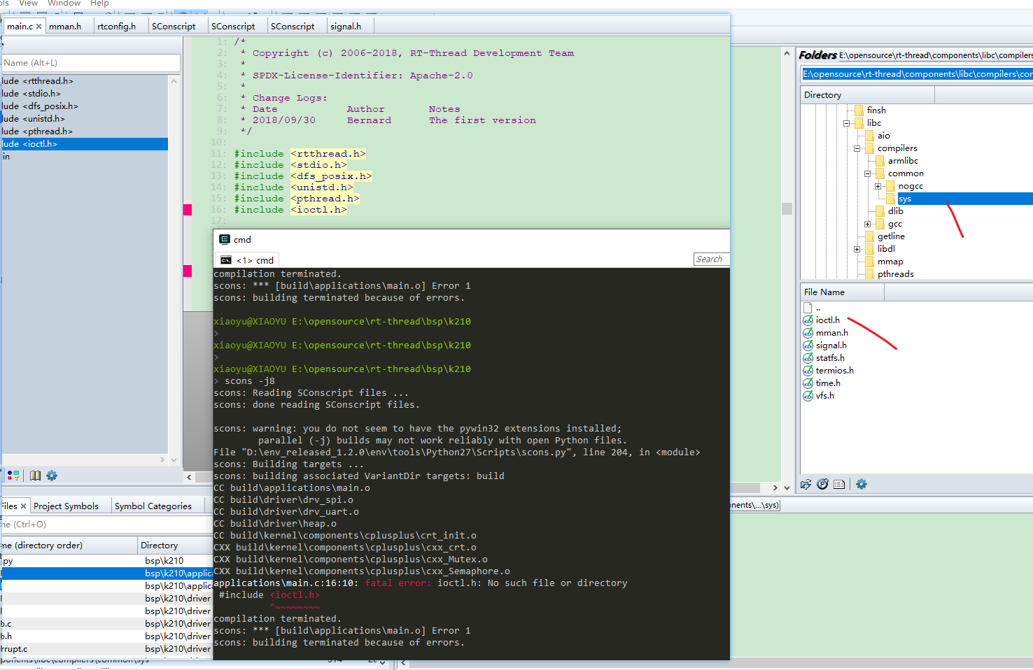 rtt最新版本系统有ioctl文件无法包含 · Issue #5158 · RT-Thread/rt-thread · GitHub