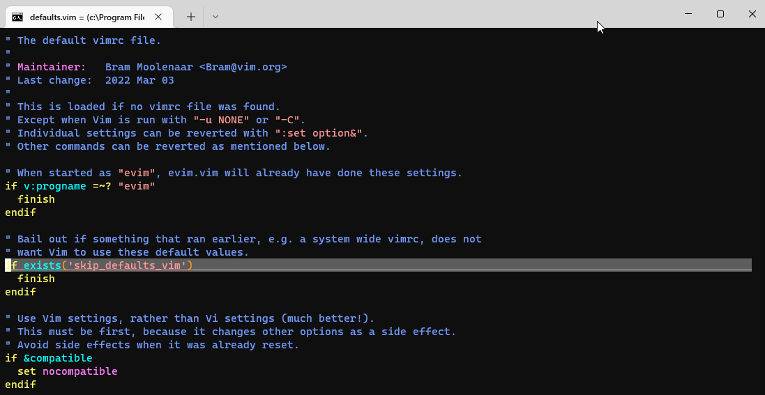 Cursorline Behavior Different In Gvim Windows And Vim In Terminal