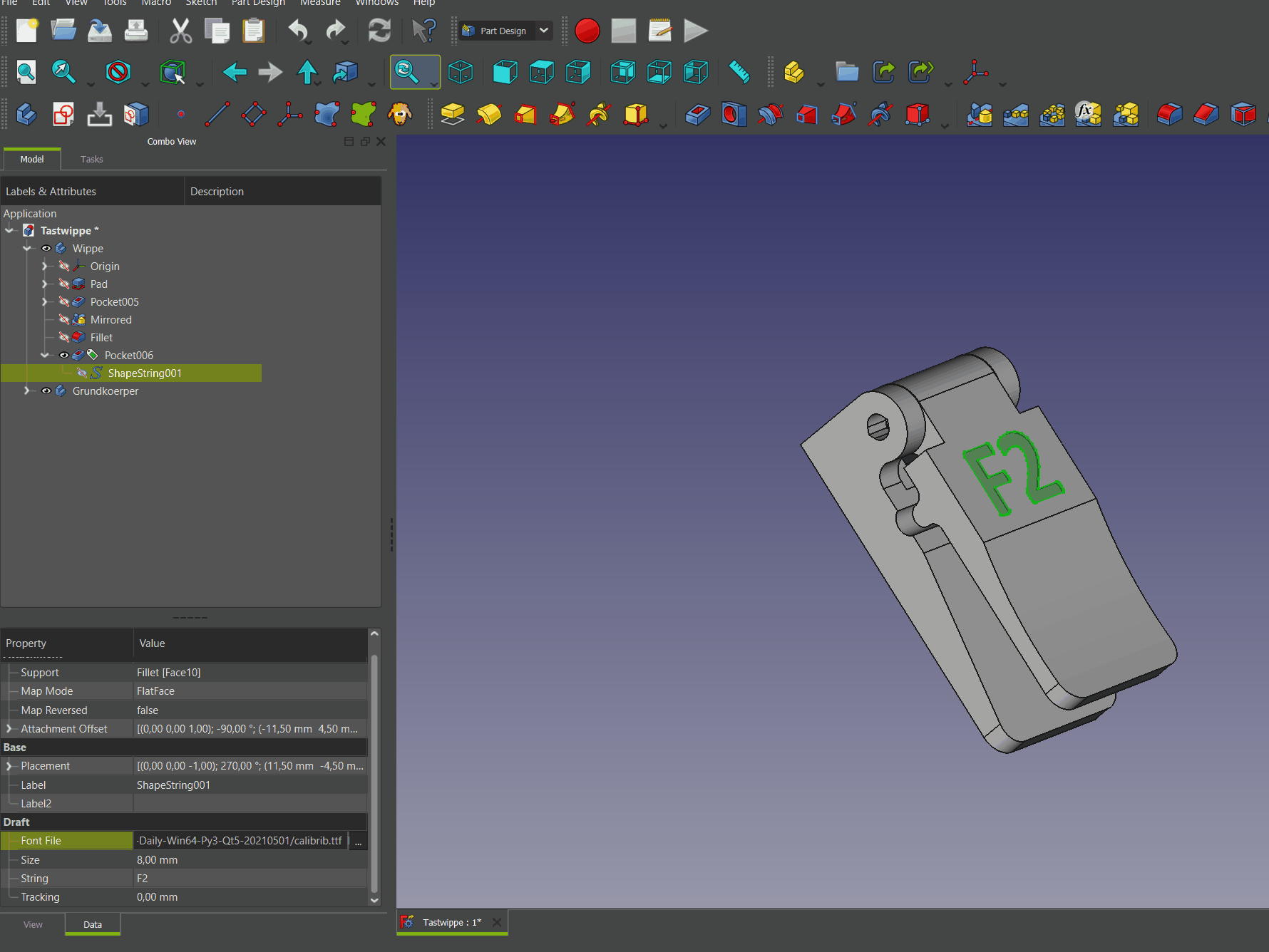 FreeCAD Crashes When Changing Font File Of ShapeString Issue 592 