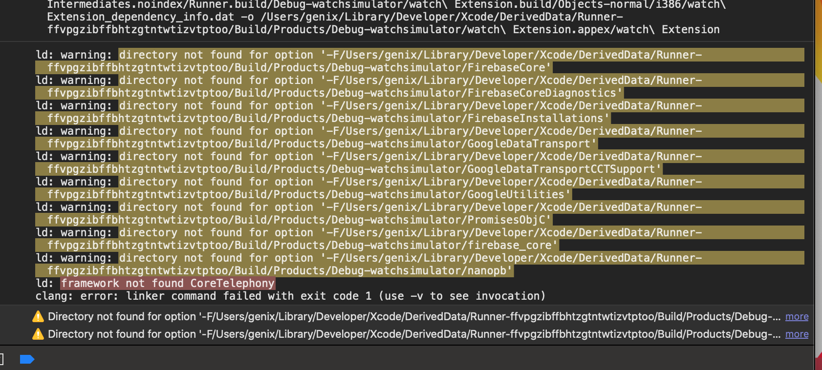 Main target's (Runner) pods are used in WatchKit · Issue #59151 · flutter/flutter · GitHub