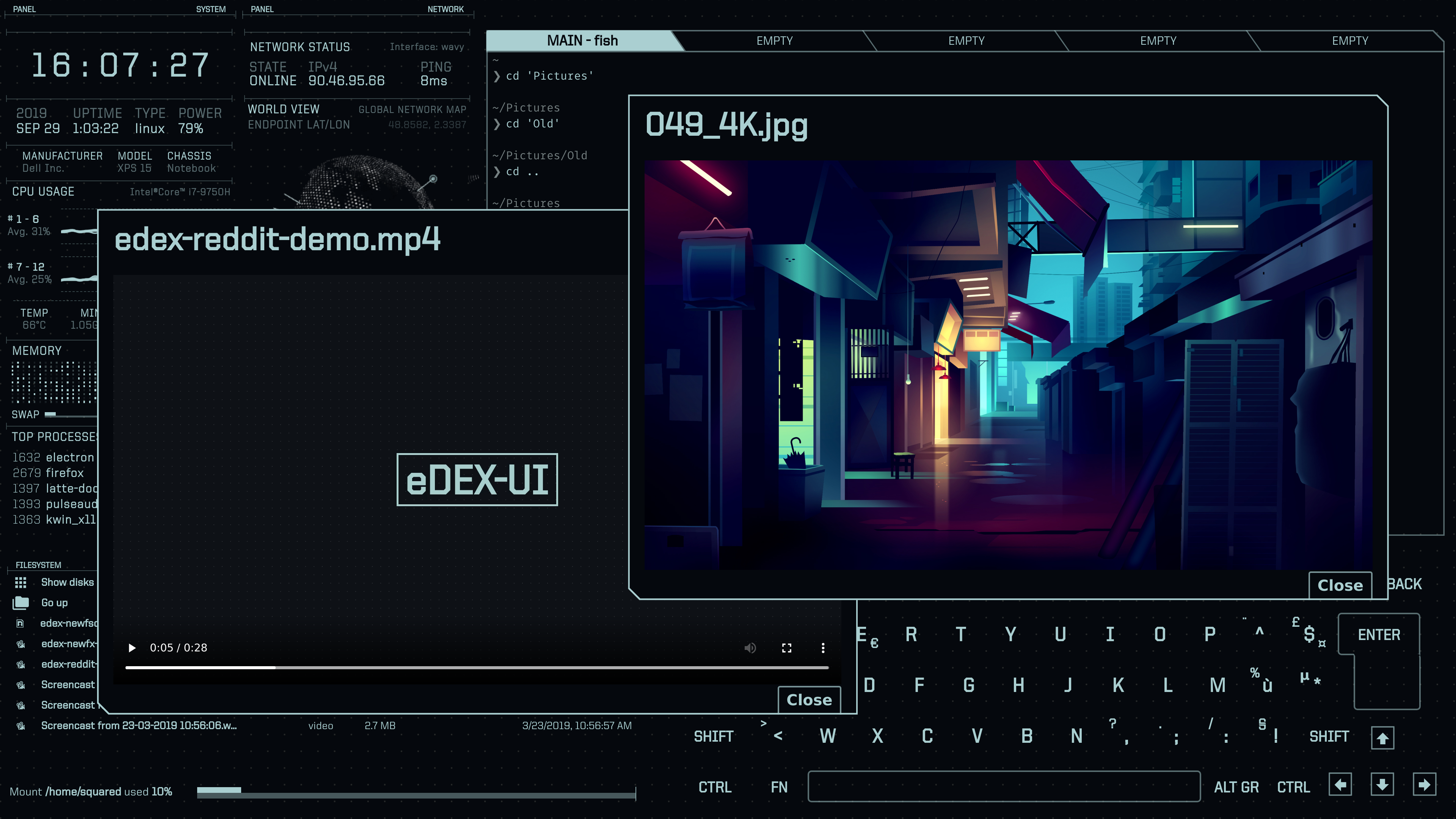 Video Player (Proof it could work flawlessly) · Issue #586 · GitSquared/edex-ui · GitHub