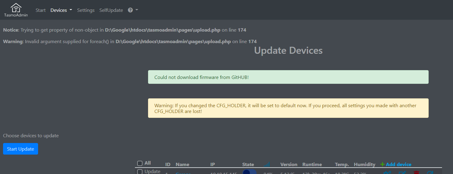 Curl Error · Issue #120 · TasmoAdmin/TasmoAdmin · GitHub