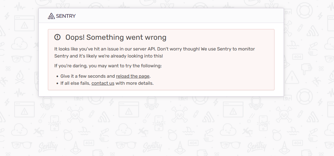Logging Into Sentry Gives Error Could Possibly Be Related To Snuba · Issue 42956