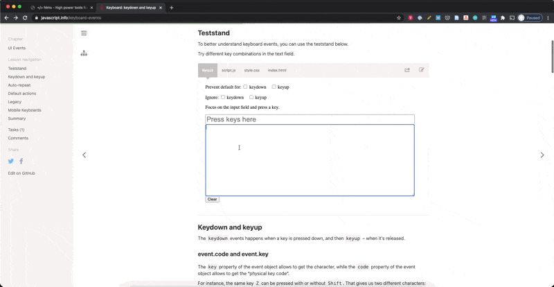 [Question] How to use the tab and shift tab as shortcut keys in a page ...