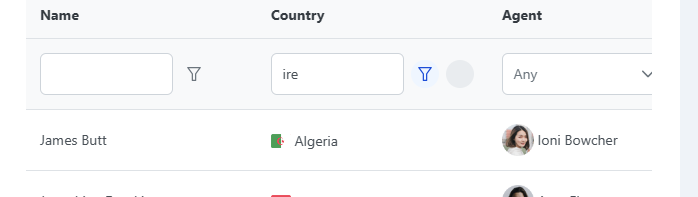 In table filter slash icon is not displaying when data is entered in the row filter. · Issue ...