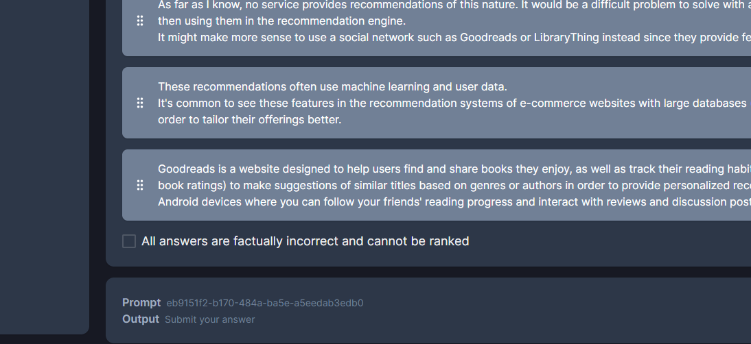 Assistant Output Veracity Checkbox · Issue #2095 · LAION-AI/Open-Assistant · GitHub