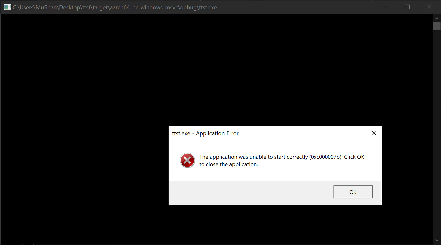 Cannot run the arm64 program cross-compiled by Rust on Surface Pro X (0xc000007b) · Issue #1 ...
