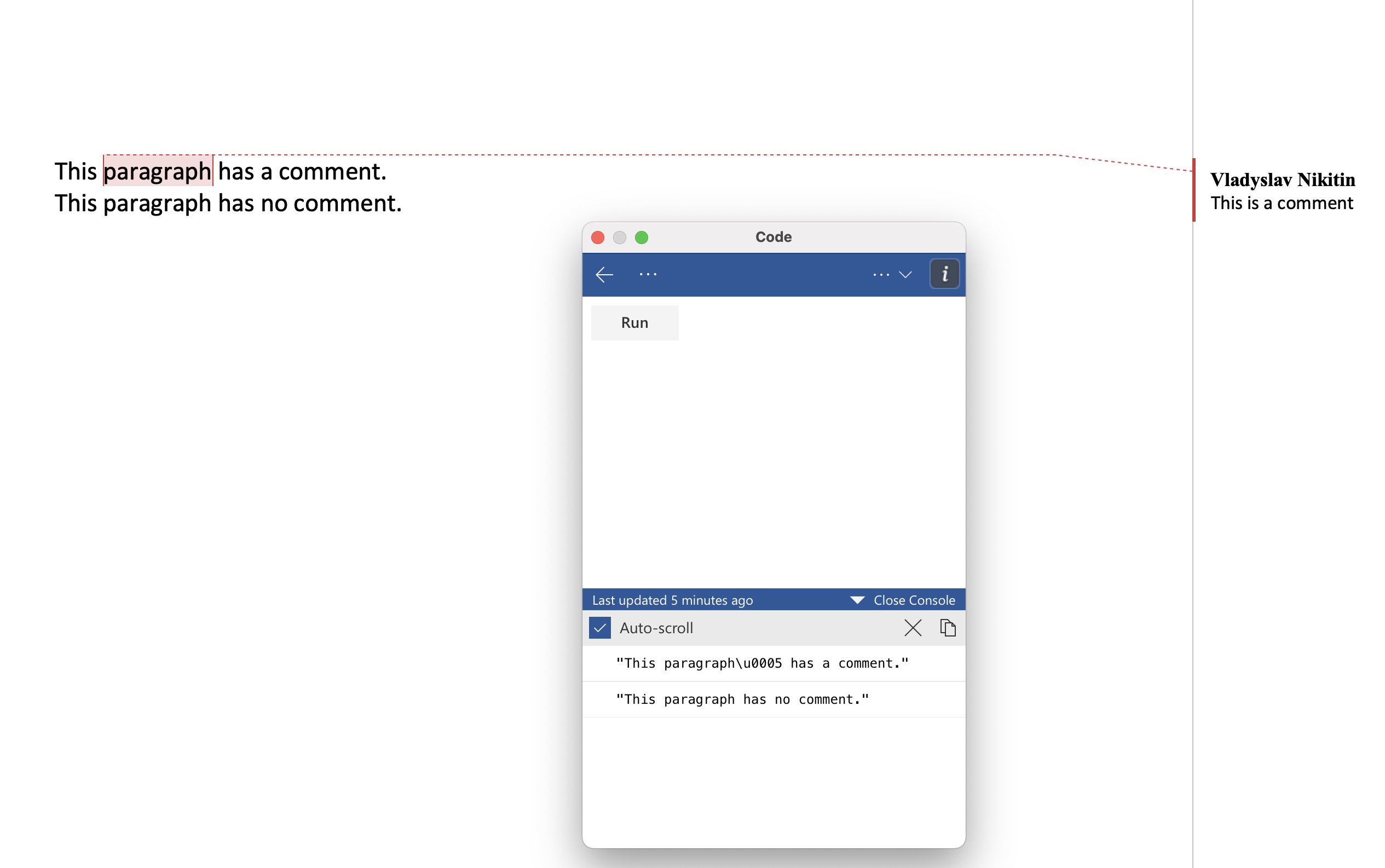 paragraph.text property contains a special character when the paragraph has a comment. · Issue ...