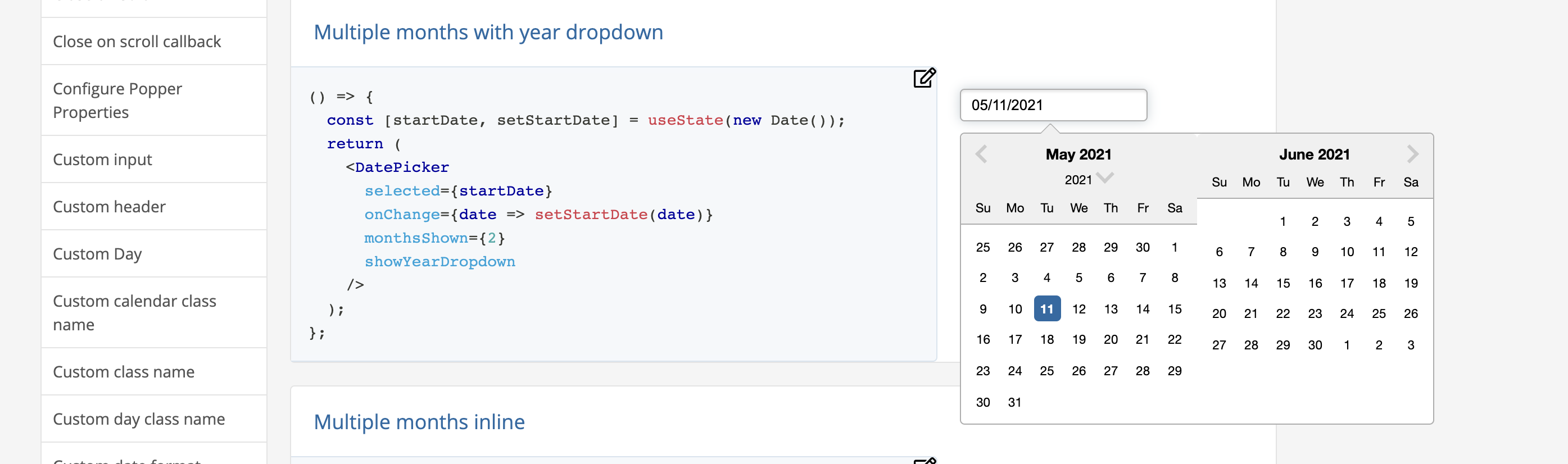 Error on month dropdown click in docs · Issue #2953 · Hacker0x01/react-datepicker · GitHub