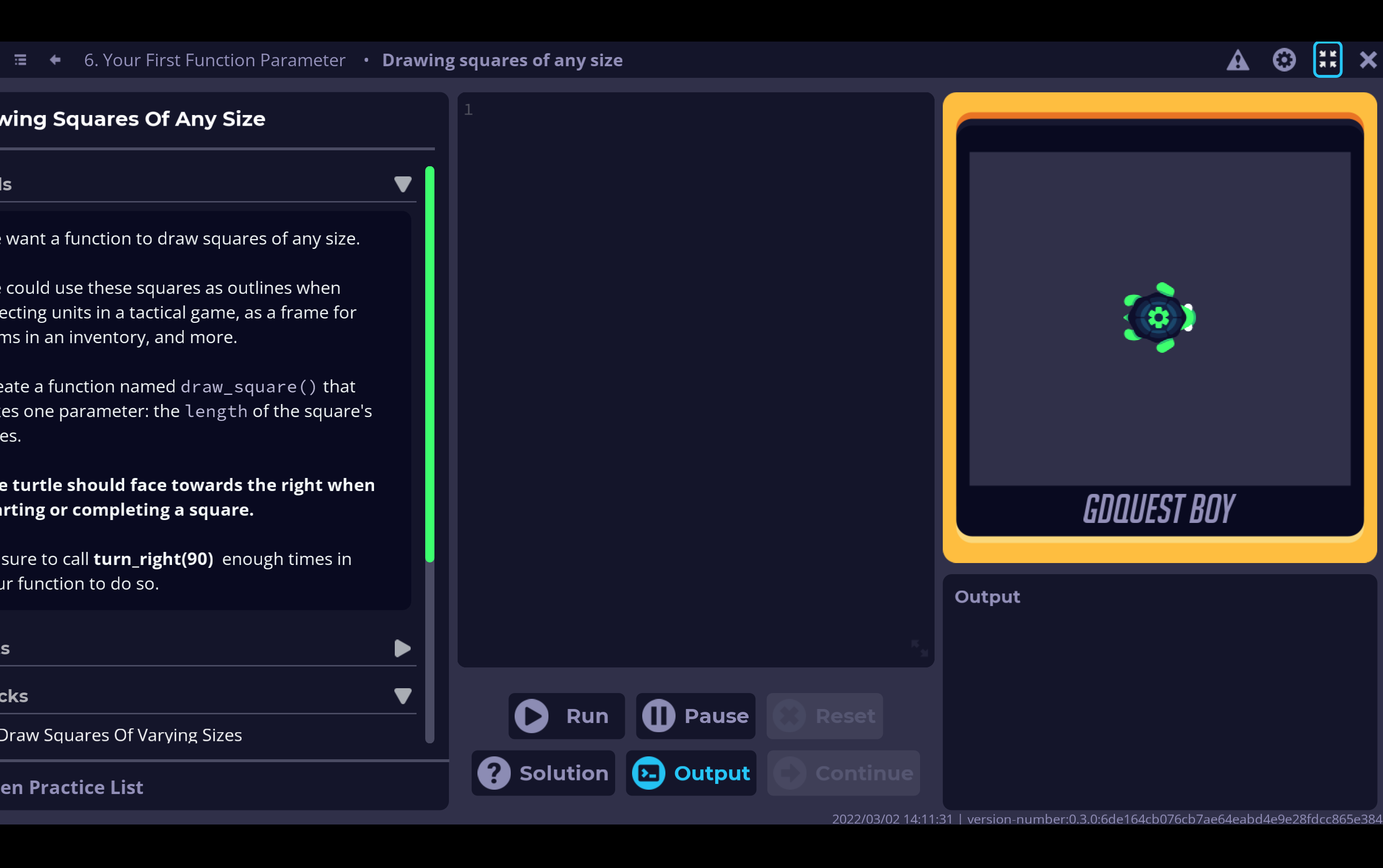 Practice 3 in lesson 6 does not fit on screen. · Issue #596 · GDQuest/learn-gdscript · GitHub