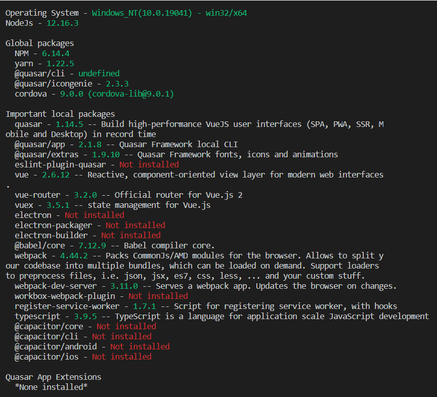 Update Deprecated Dependencies · Issue 8108 · Quasarframework Quasar · Github